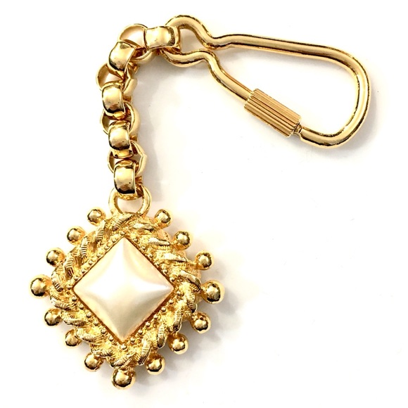 St. John | Accessories | St John Vintage Rhombus Studs Pearl Logo Key ...